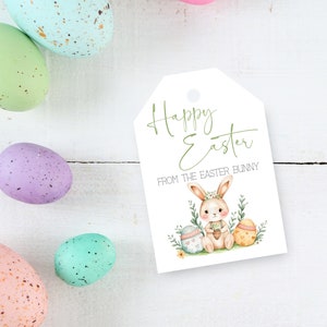 Easter Bunny With Eggs Gift Tag INSTANT DOWNLOAD Easter Treat Gift ...
