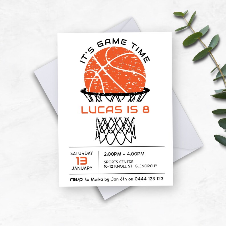 Basketball 8th Birthday Invitation | INSTANT DOWNLOAD | Sports ...