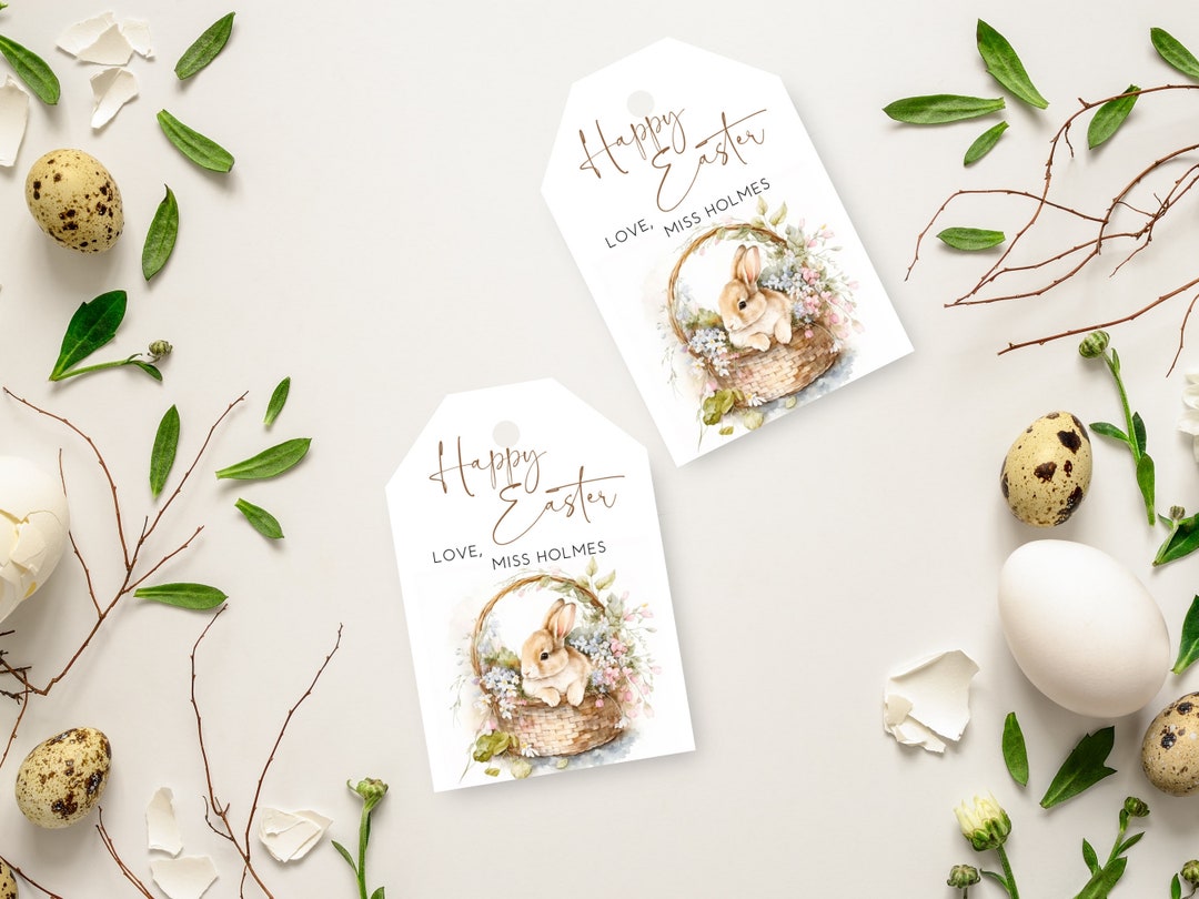 Easter Bunny Gift Tag INSTANT DOWNLOAD Easter Treat Gift, Easter Basket ...