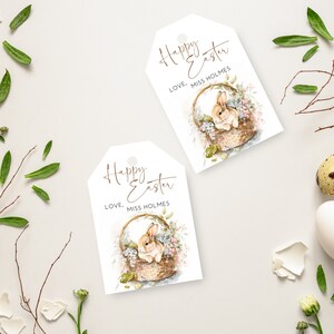 Easter Bunny Gift Tag INSTANT DOWNLOAD Easter Treat Gift, Easter Basket ...