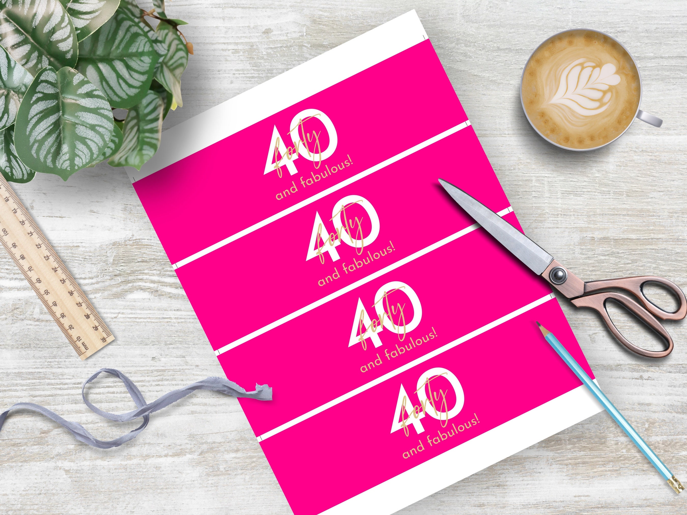 Hot Pink 40th Birthday Water Bottle Labels | INSTANT DOWNLOAD | Party ...