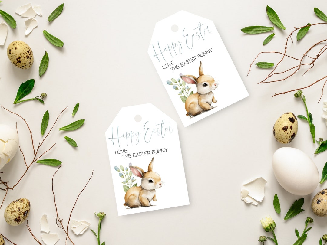 Easter Bunny Gift Tag INSTANT DOWNLOAD Easter Treat Gift, Easter Basket ...