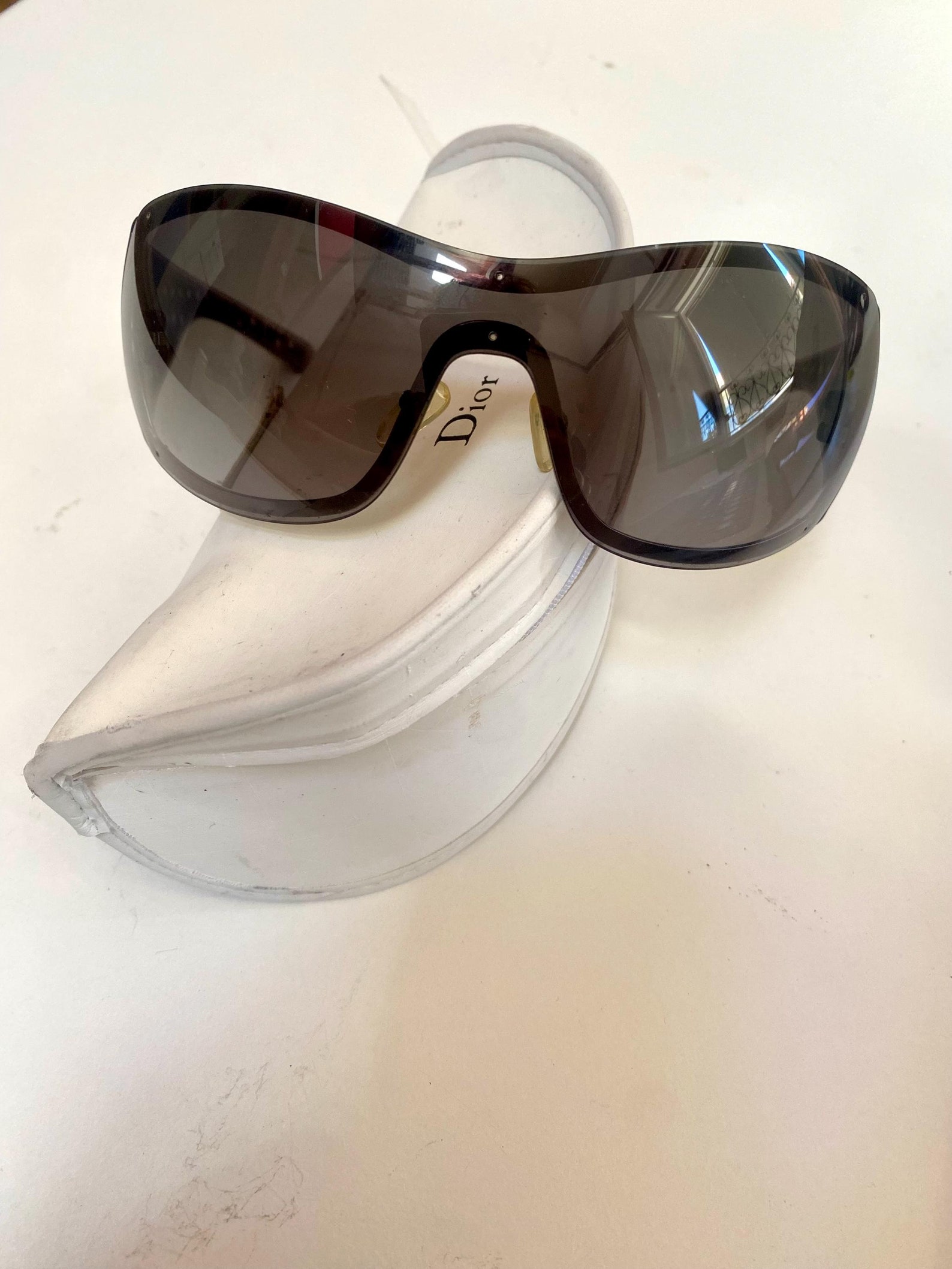 Dior Shield Sunglasses Dior Quadrille Mask Sunglasses Basketweave Arms ...
