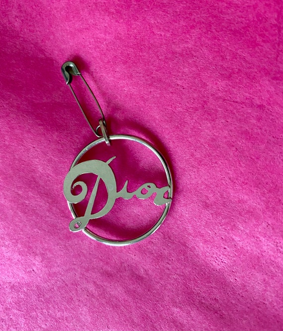 Vintage Dior silver charm Dior script pin by John Gal… - Gem
