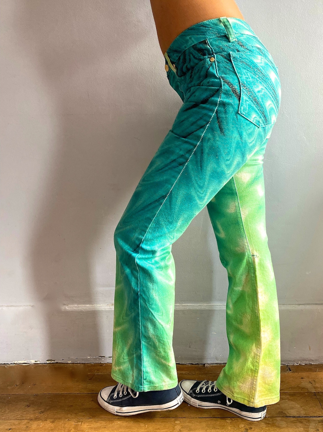 Roberto Cavalli Jeans Psychedelic Print Jeans S/S01 Ombré Cavalli Jeans ...