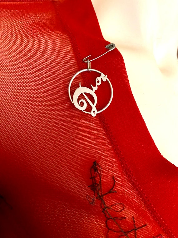 Vintage Dior silver charm Dior script pin by John Gal… - Gem