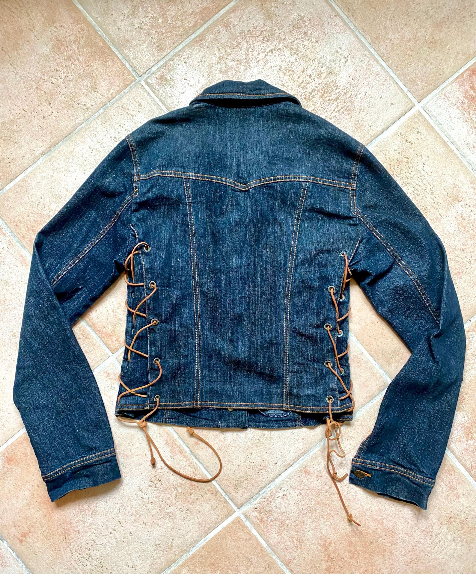 Plein Sud Jean Jacket With Lacing Faycal Amor Plein Sud Denim Jacket ...