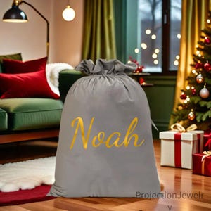 Personalized Velvet Santa Sack, Large Christmas Gift Bag - Etsy