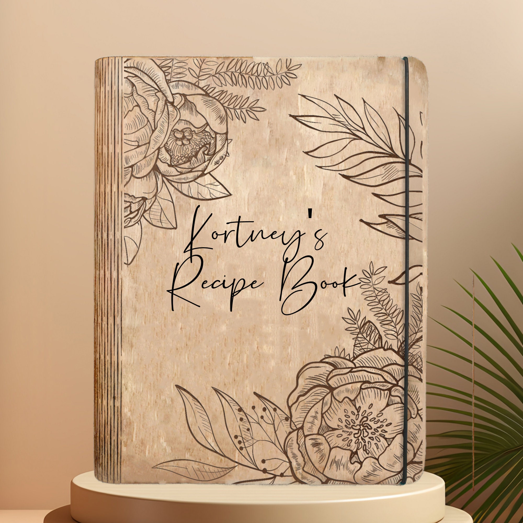 Custom Recipe Book, Wooden Journal, Blank Recipe Book, Family Recipe ...