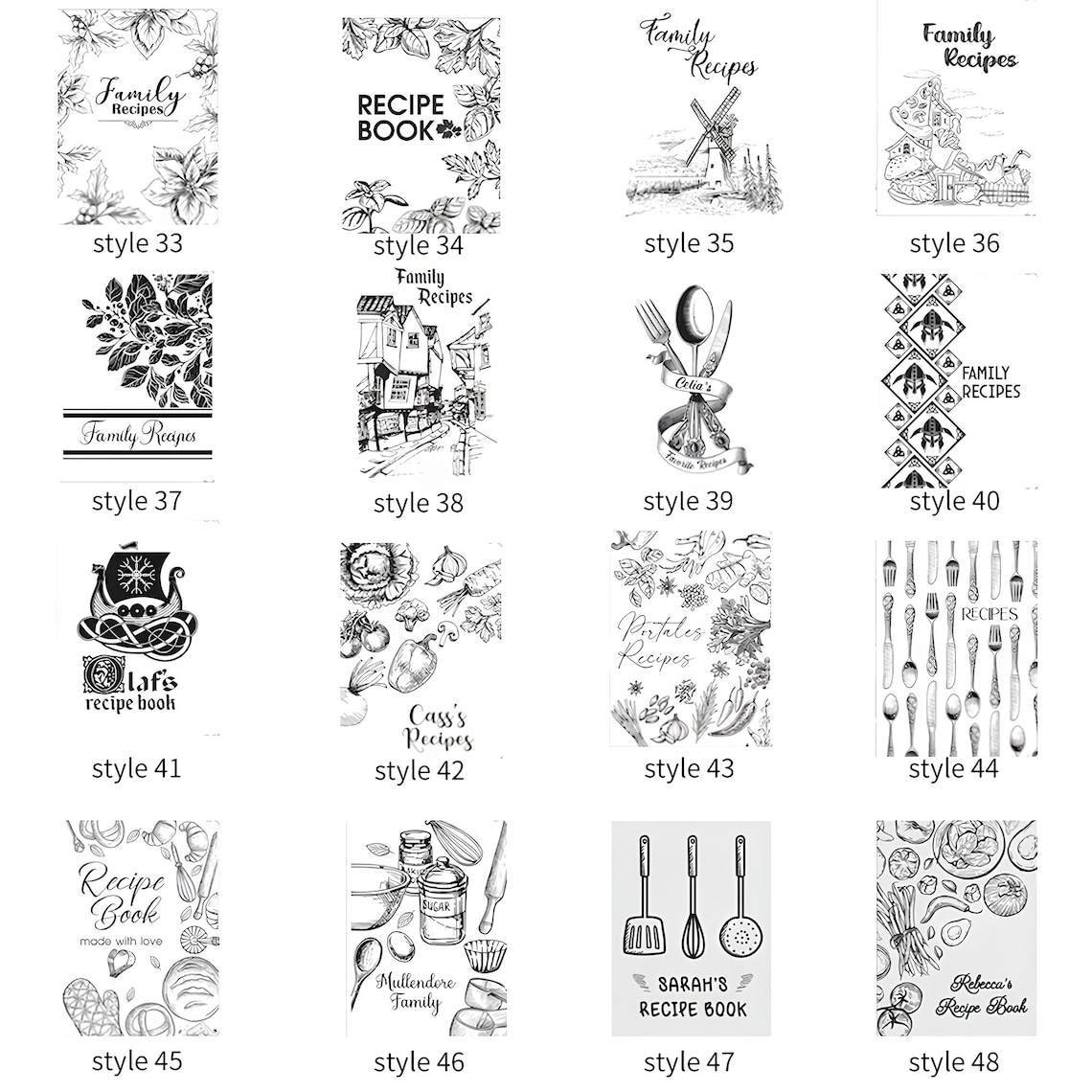 Custom Recipe Book, Wooden Journal, Blank Recipe Book, Family Recipe ...