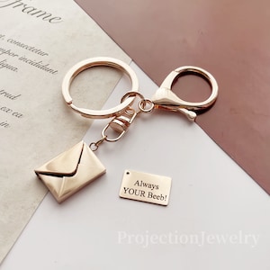 Personalized Photo Keychain,locket Keychain, Envelope Keychain, Message ...