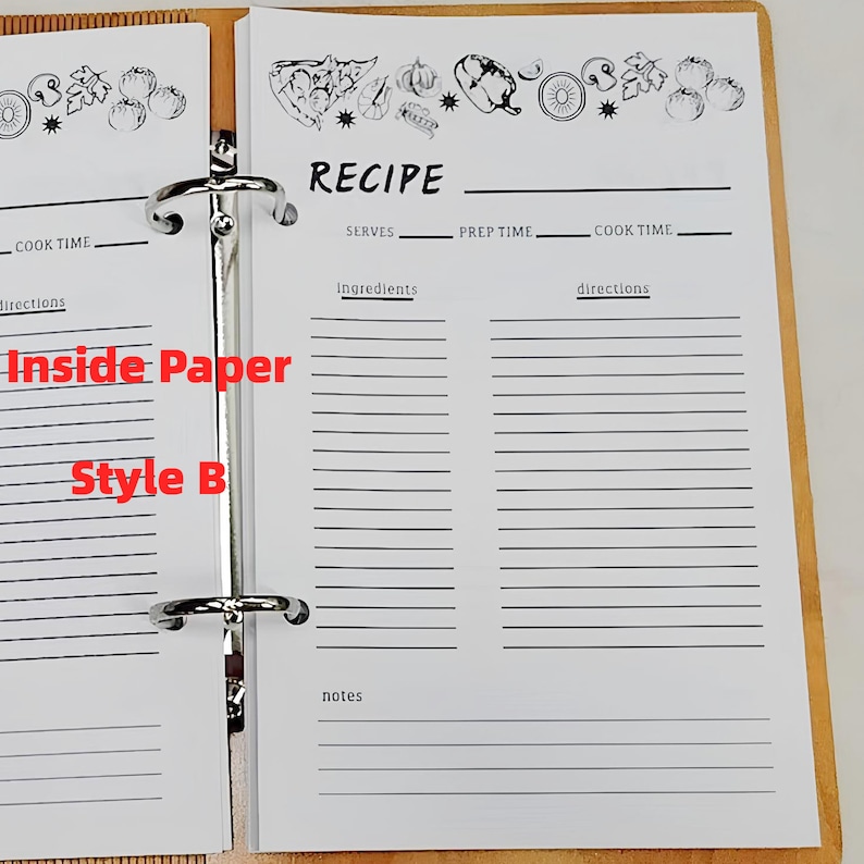 Custom Recipe Book, Wooden Journal, Blank Recipe Book, Family Recipe ...