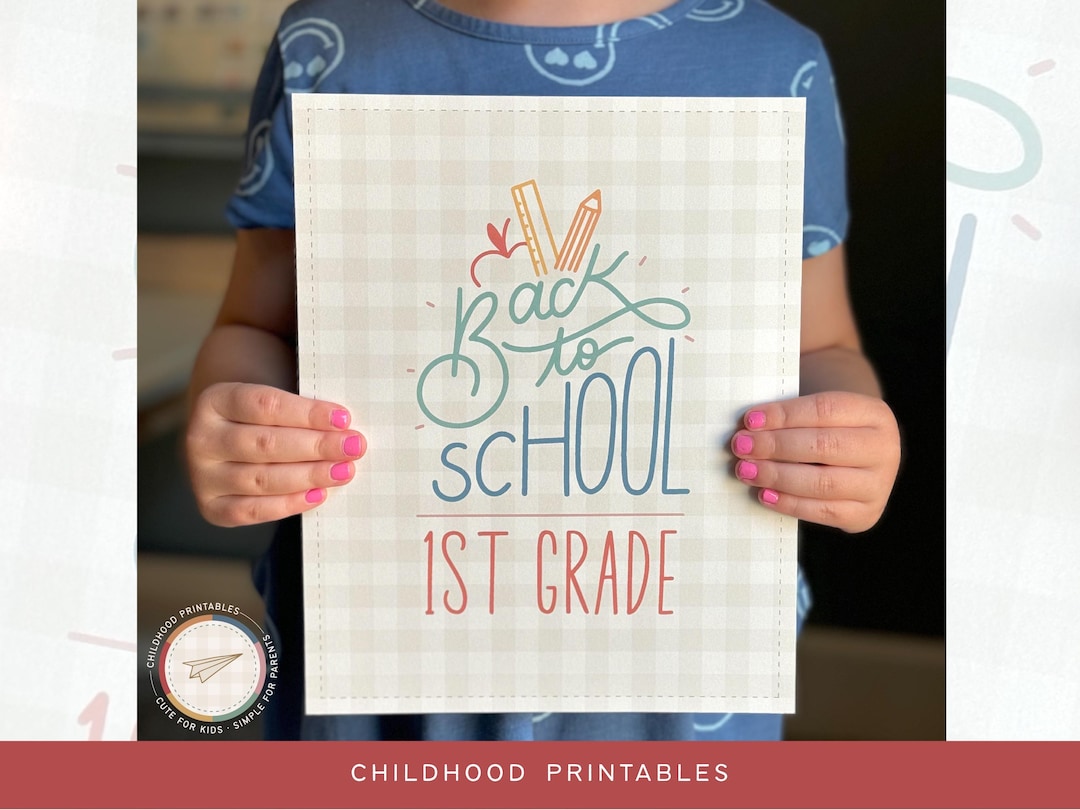 Back to School Grade Level Printable Poster, First Day of School ...