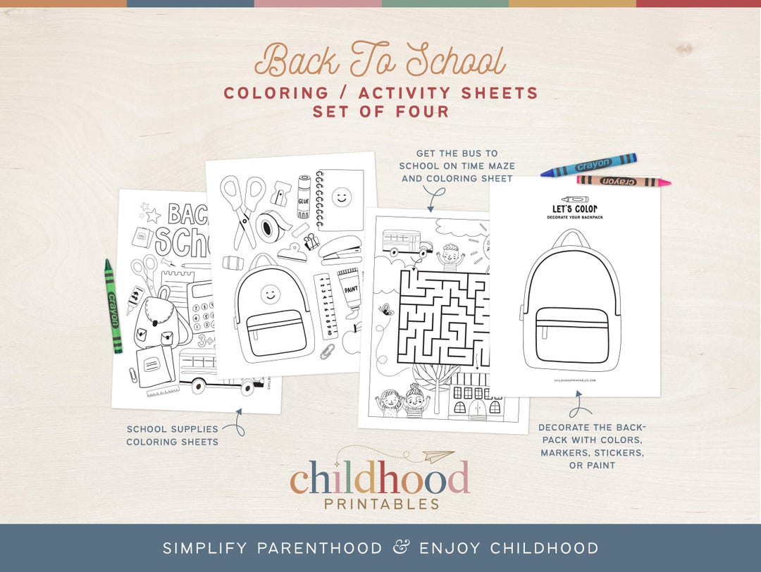 Digital Download | School Supplies Coloring Page | First Day of School ...
