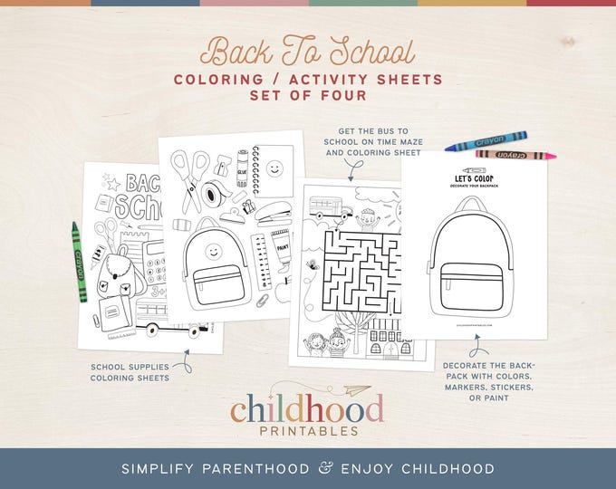 Back to School Coloring Pages Pdf, INSTANT DOWNLOAD, Welcome Back to ...