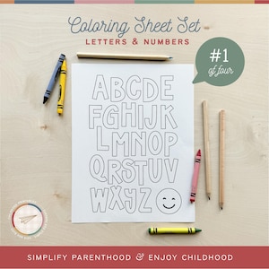 Alphabet & Number Coloring Pages: Back to School Printable (digital ...