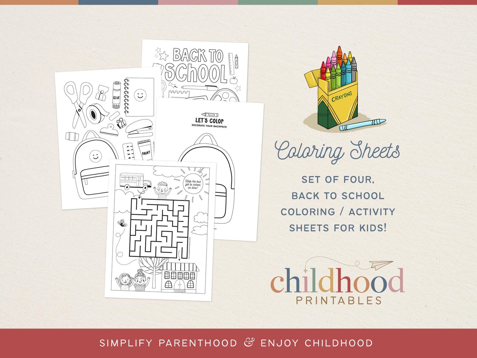 Digital Download | School Supplies Coloring Page | First Day of School ...