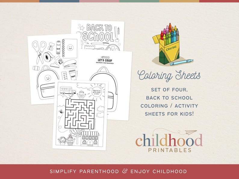 Digital Download | School Supplies Coloring Page | First Day of School ...