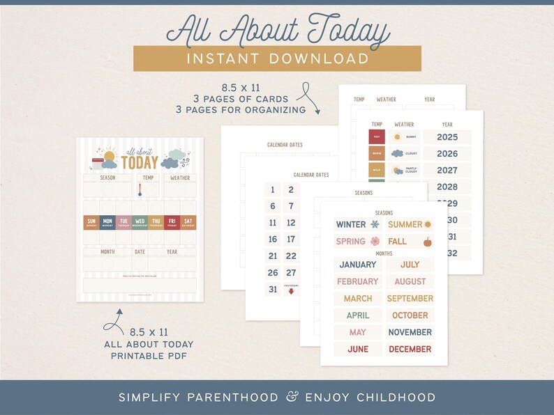 All About Today Daily Calendar Printable: Homeschool Morning Board ...