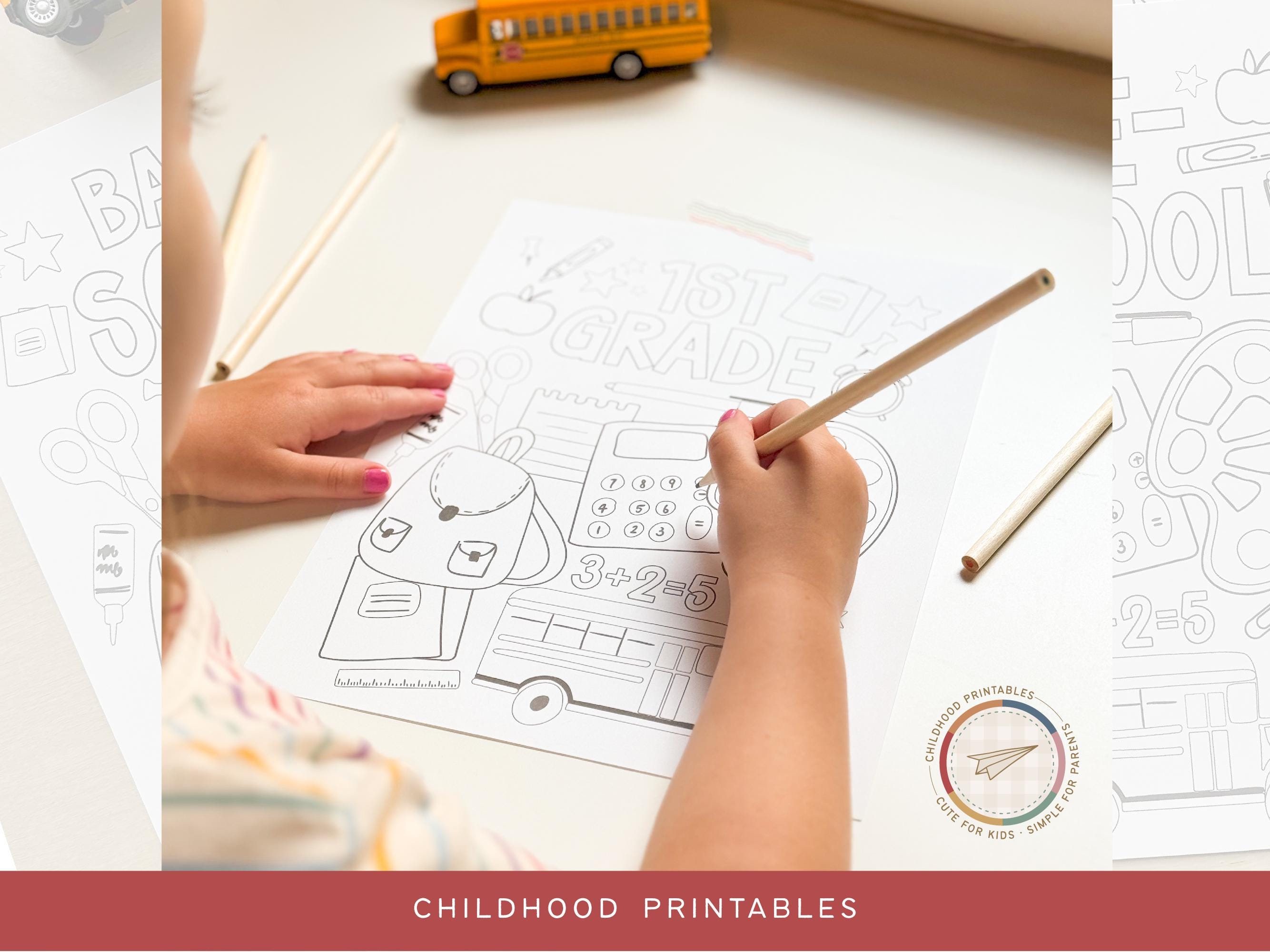 Back to School Coloring Pages: Grade Level Activity (printable Download ...