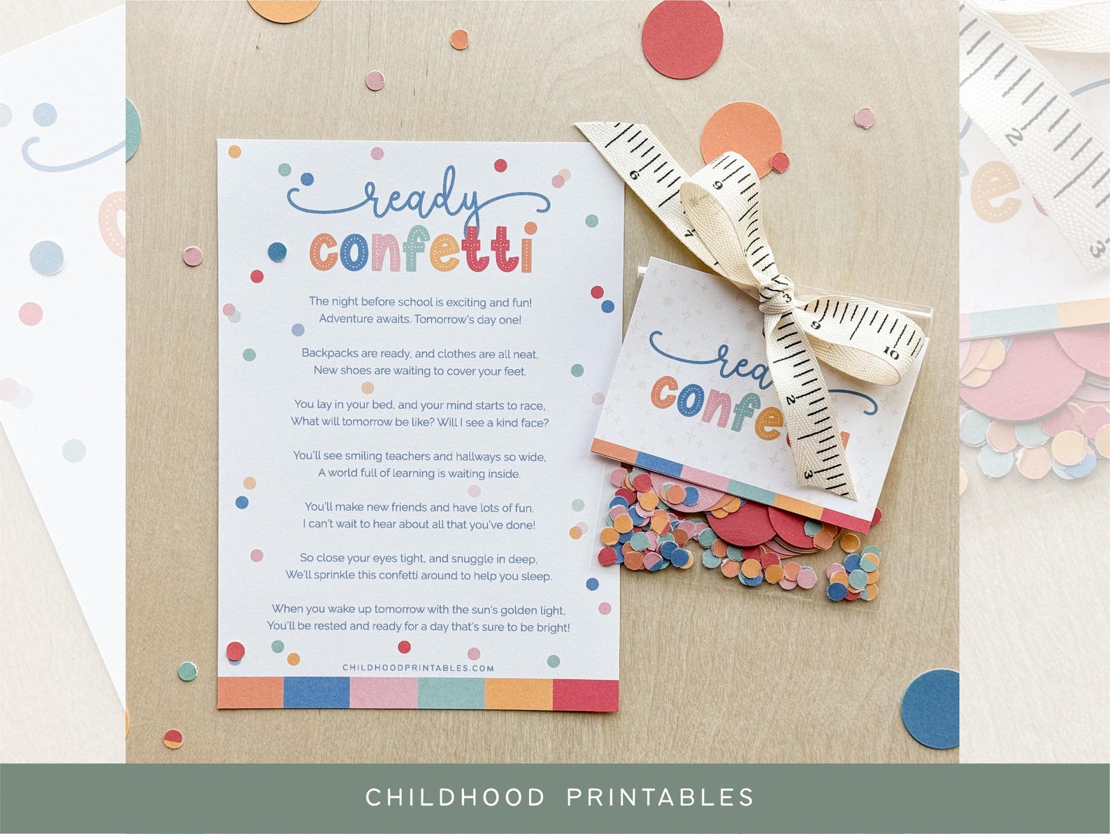 Printable Ready Confetti for Back to School, Ready Confetti Tags ...