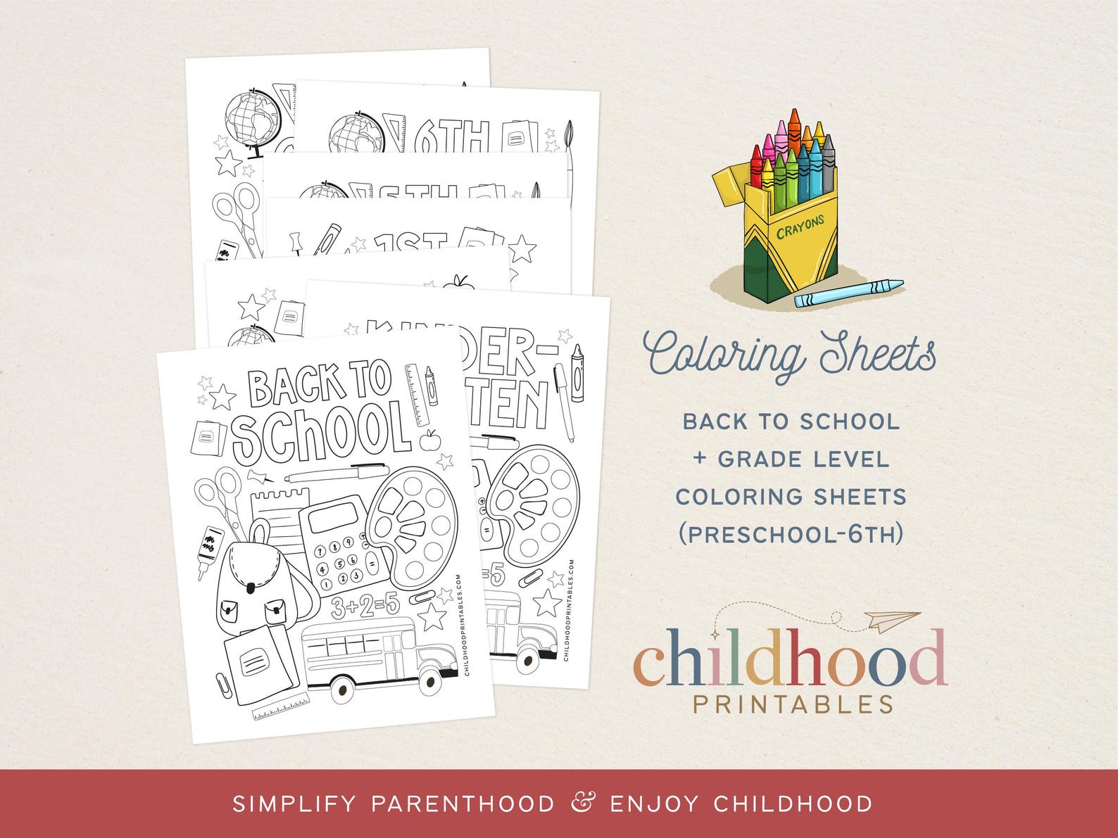 Back to School Coloring Pages: Grade Level Activity (printable Download ...