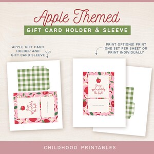 Printable Teacher Apple Gift Card Holder Set, Teacher Appreciation ...