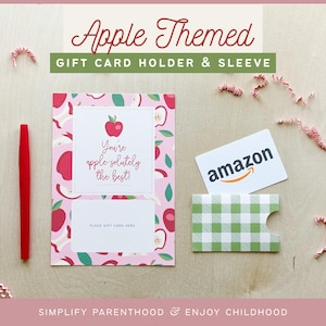 Printable Teacher Apple Gift Card Holder Set, Teacher Appreciation ...