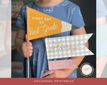 PRINTABLE PDF First Day and Last Day of Kindergarten Flag - Etsy