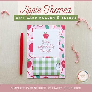 Printable Teacher Apple Gift Card Holder Set, Teacher Appreciation ...