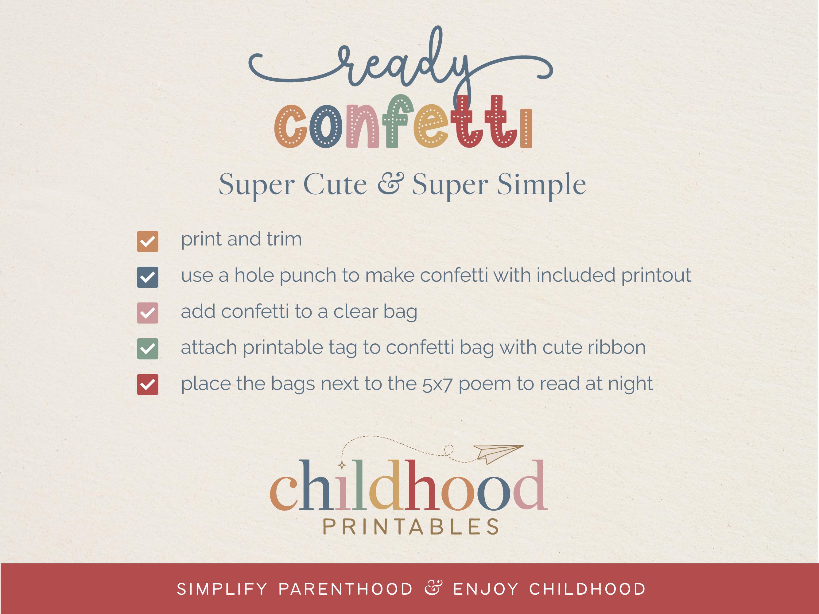 Printable Ready Confetti for Back to School, Ready Confetti Tags ...