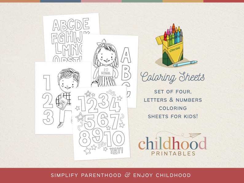 Alphabet & Number Coloring Pages: Back to School Printable (digital ...