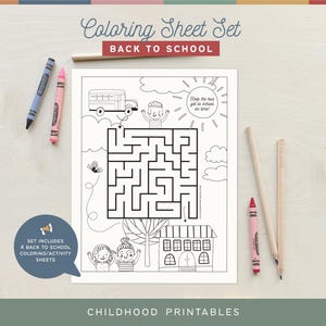 Digital Download | School Supplies Coloring Page | First Day of School ...