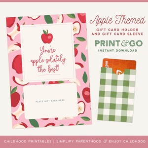 Printable Teacher Apple Gift Card Holder Set, Teacher Appreciation ...