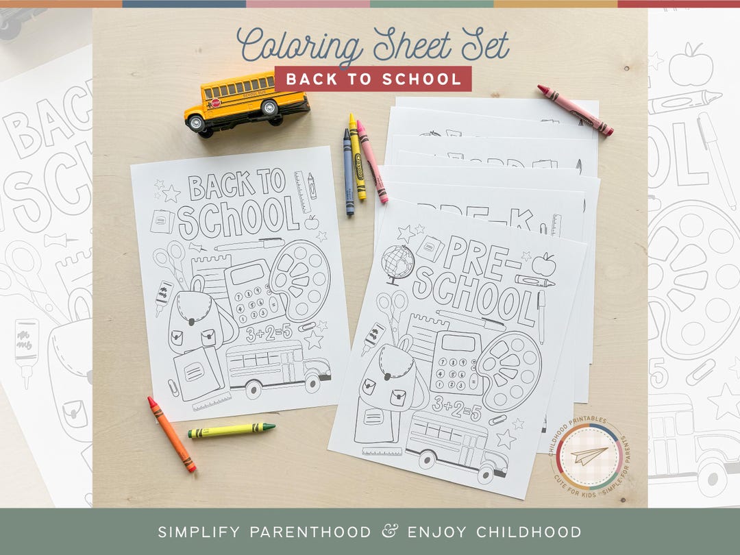 Back to School Coloring Pages: Grade Level Activity (printable Download ...
