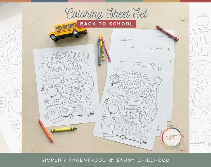 Back to School Coloring Pages Pdf, INSTANT DOWNLOAD, Welcome Back to ...