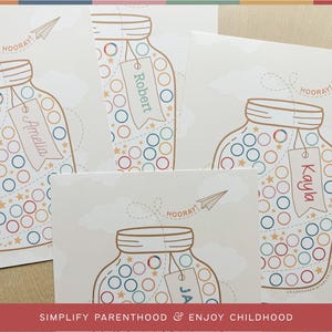 Instant Download, Marble Jar Reward Chart for Kids, Kids Routine Chart ...