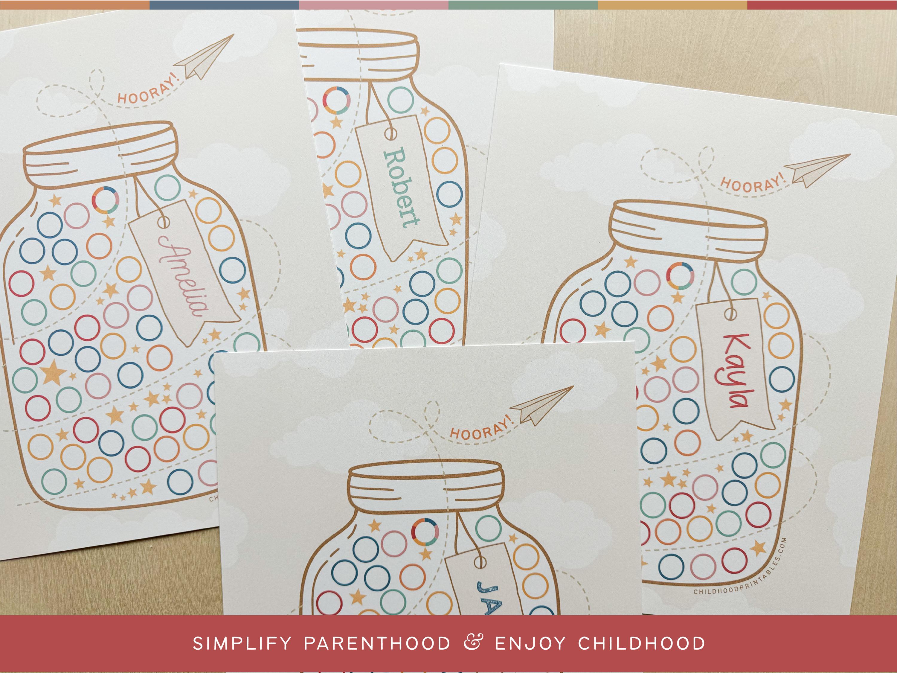 Marble Jar Reward Chart: Customizable Kids Routine (digital Download ...