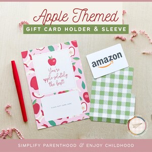 Printable Teacher Apple Gift Card Holder Set, Teacher Appreciation ...
