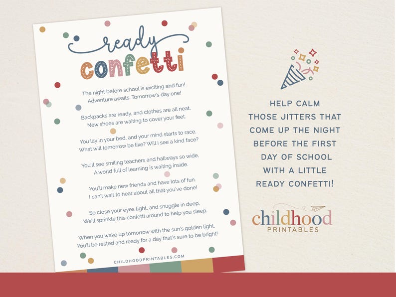 Printable Ready Confetti for Back to School, Ready Confetti Tags ...