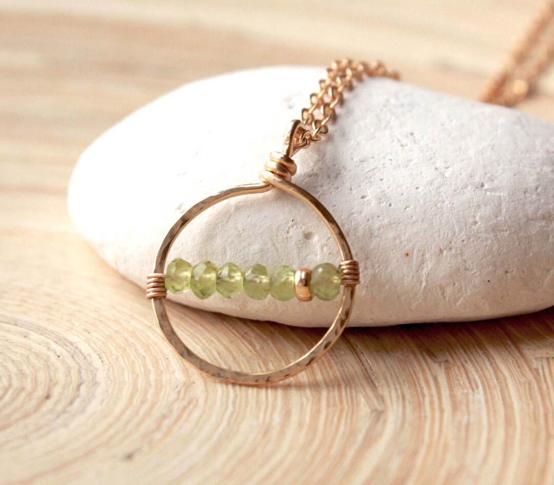 Peridot Charm Necklace, August Birthstone Gift. Gold Filled Necklace ...