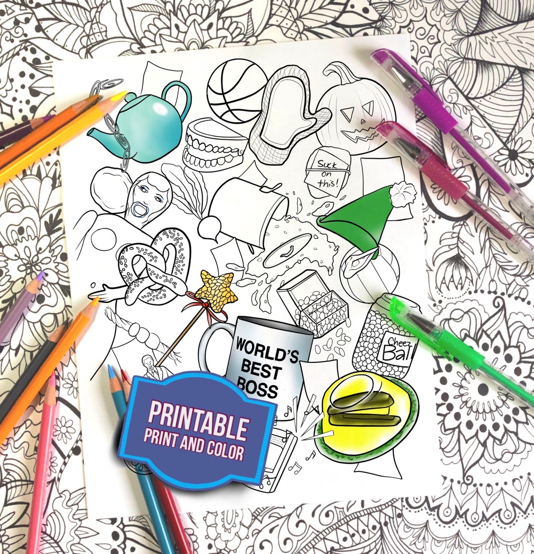 Coloring Page - Office Jumble - Printable Coloring Page - Worlds Best ...