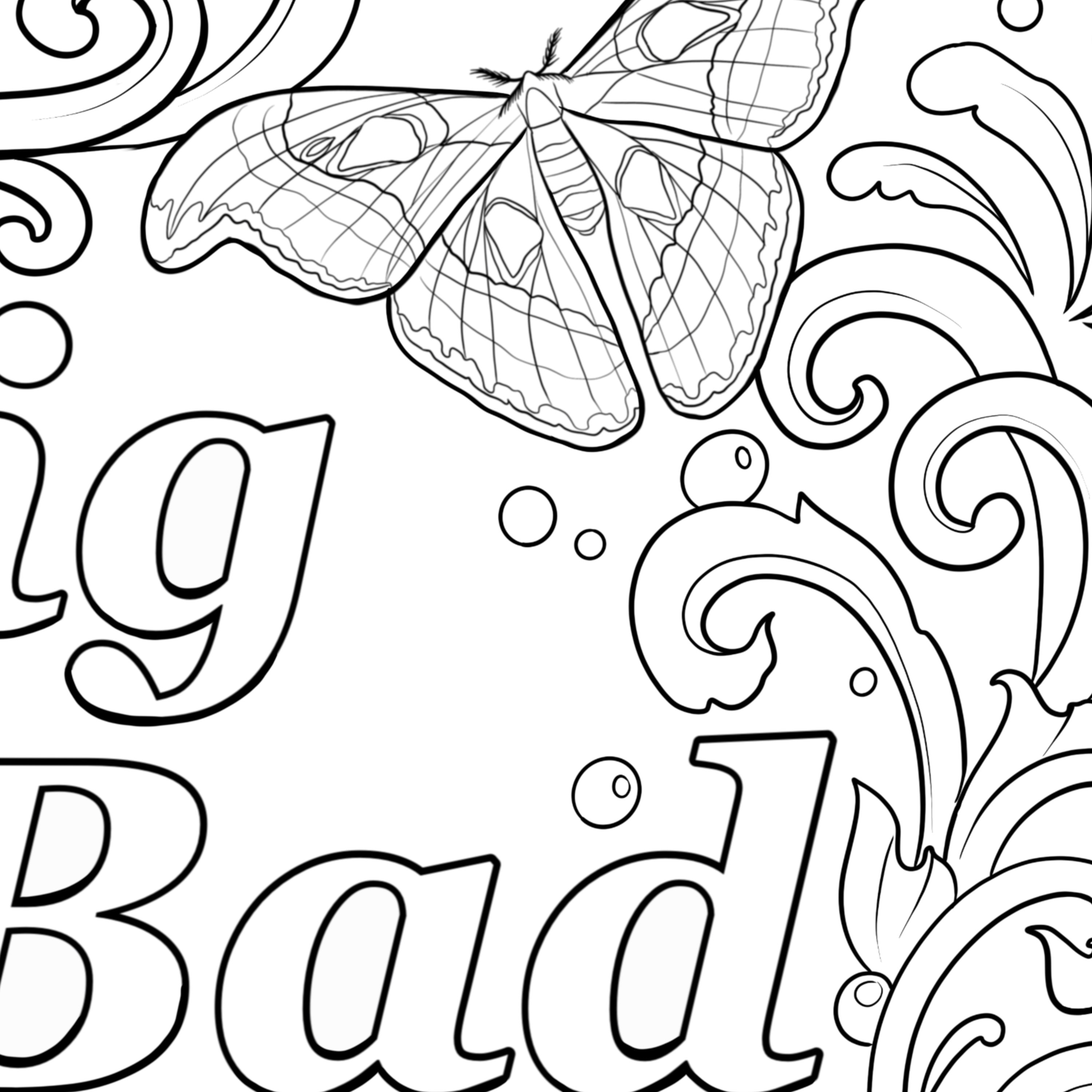 Coloring Page - Big Bad Bitch - Subversive Coloring Page - Print and ...