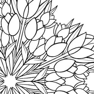 Print and Color - Spring Tulip Mandala - Spring Time Coloring - Flower ...