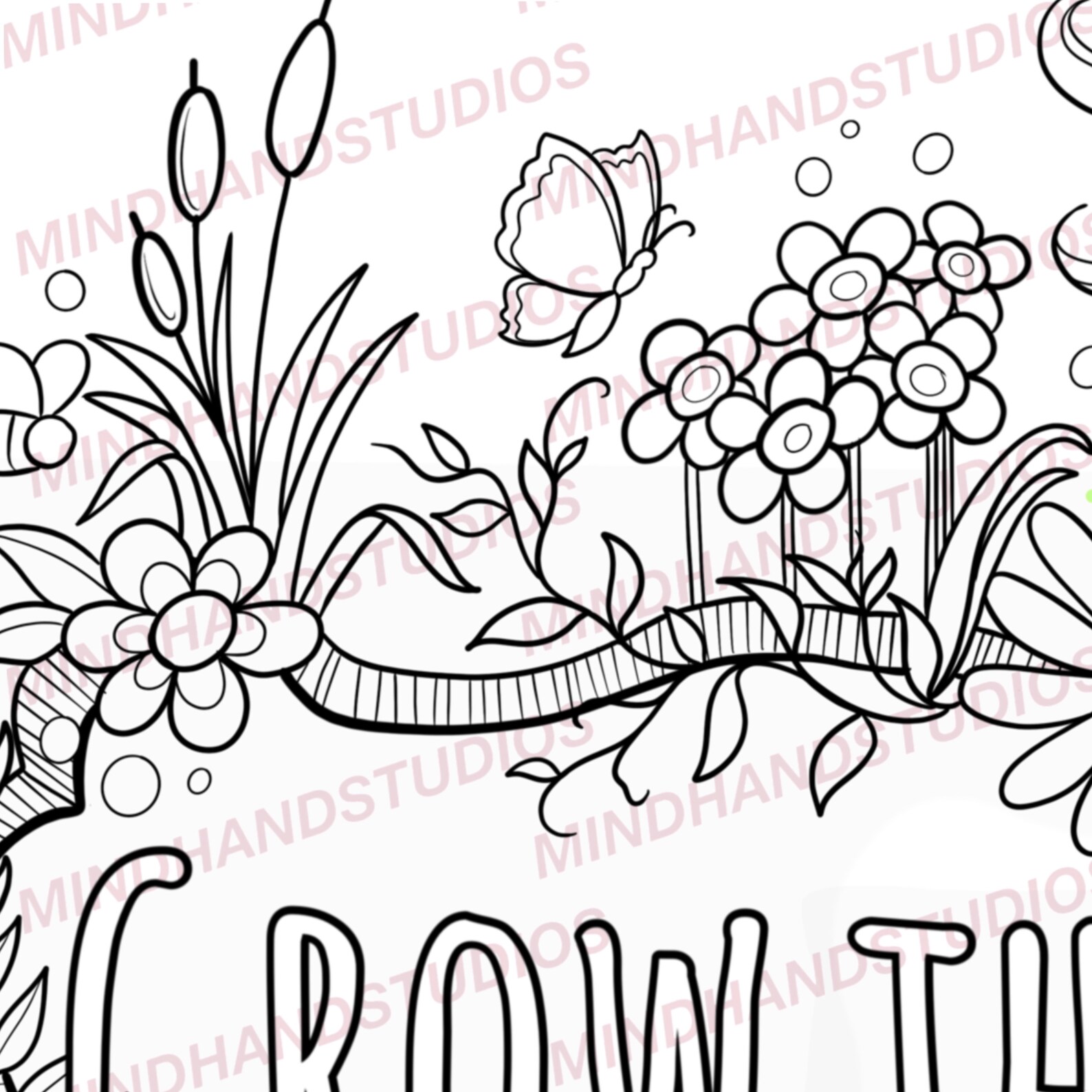 Coloring Page Grow Through What You Go Through - Etsy