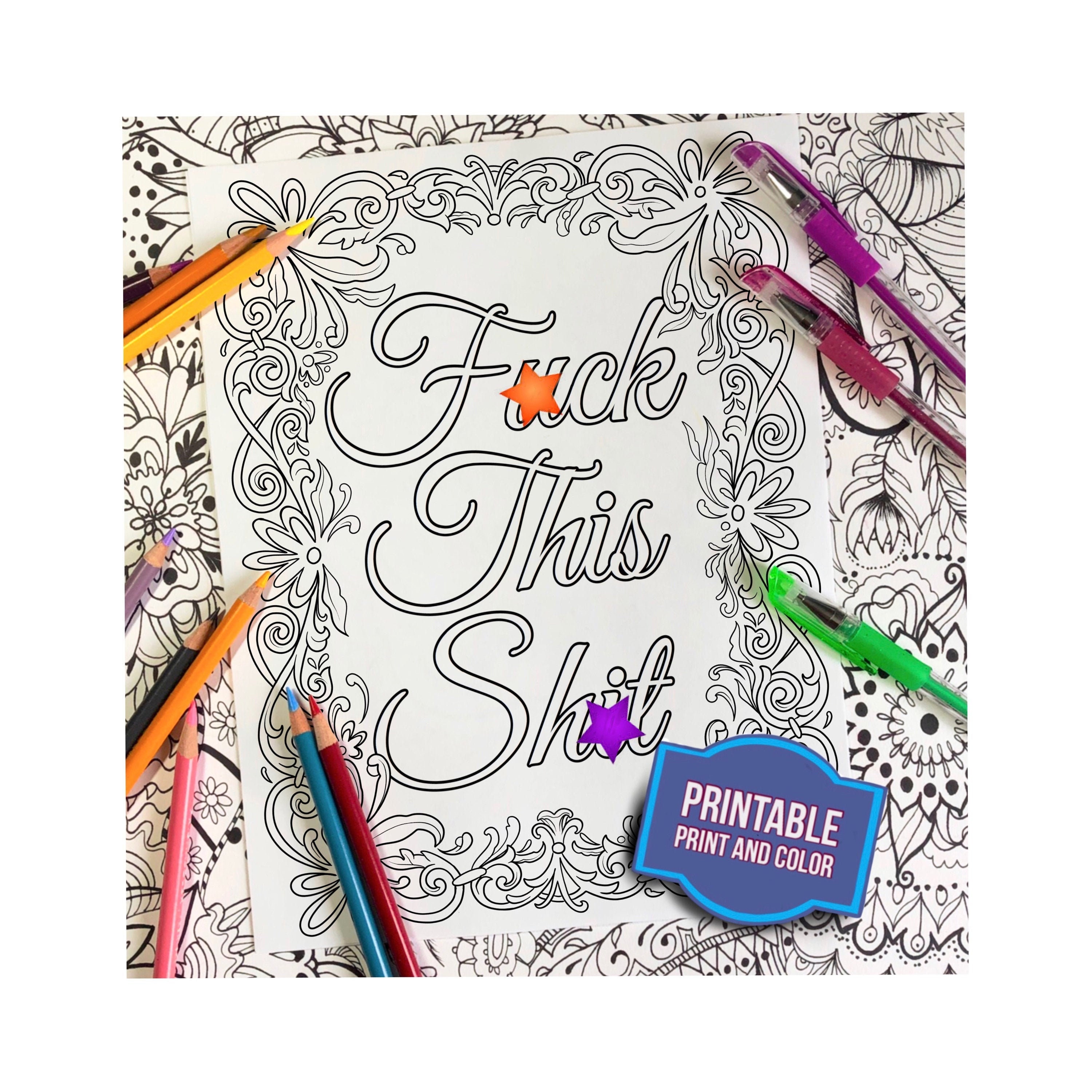 Coloring Page Fuck This Shit Sassy Coloring Page Adult - Etsy Australia