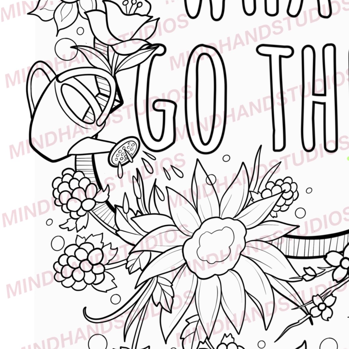 Coloring Page Grow Through What You Go Through - Etsy