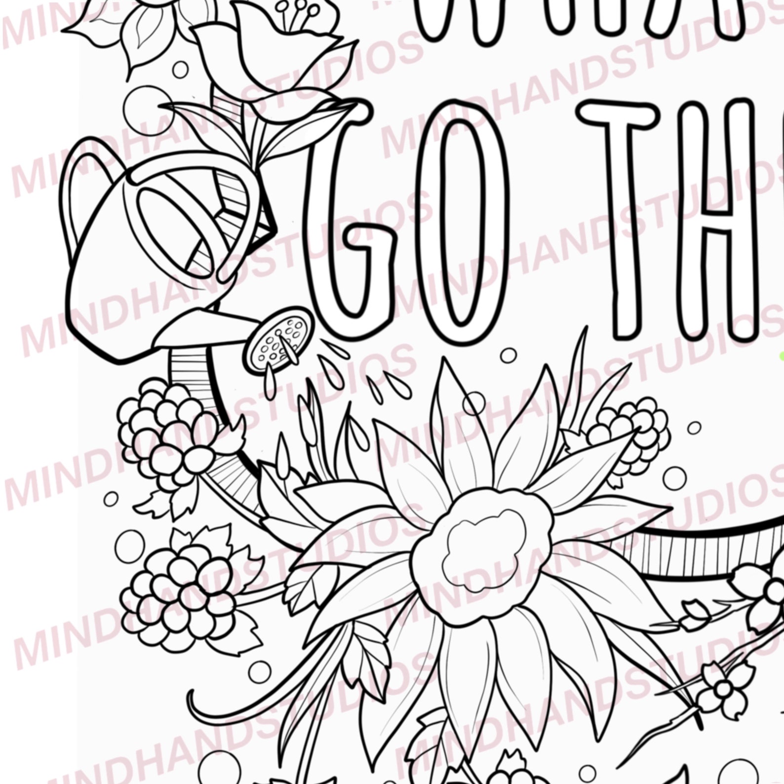Coloring Page Grow Through What You Go Through - Etsy