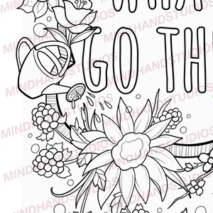 Coloring Page - Grow Through What You Go Through - Inspirational Quote ...