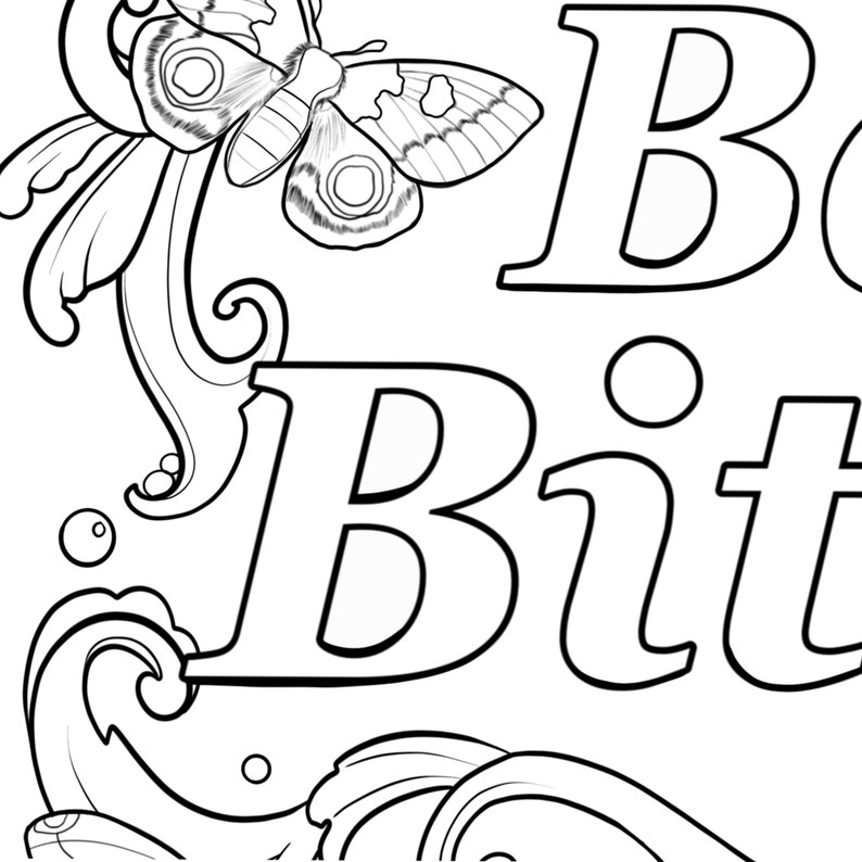 Coloring Page Big Bad Bitch Subversive Coloring Page - Etsy